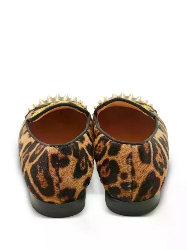 CHRISTIAN LOUBOUTIN Leopard-print Calf Hair Smoking Loafers With Studs