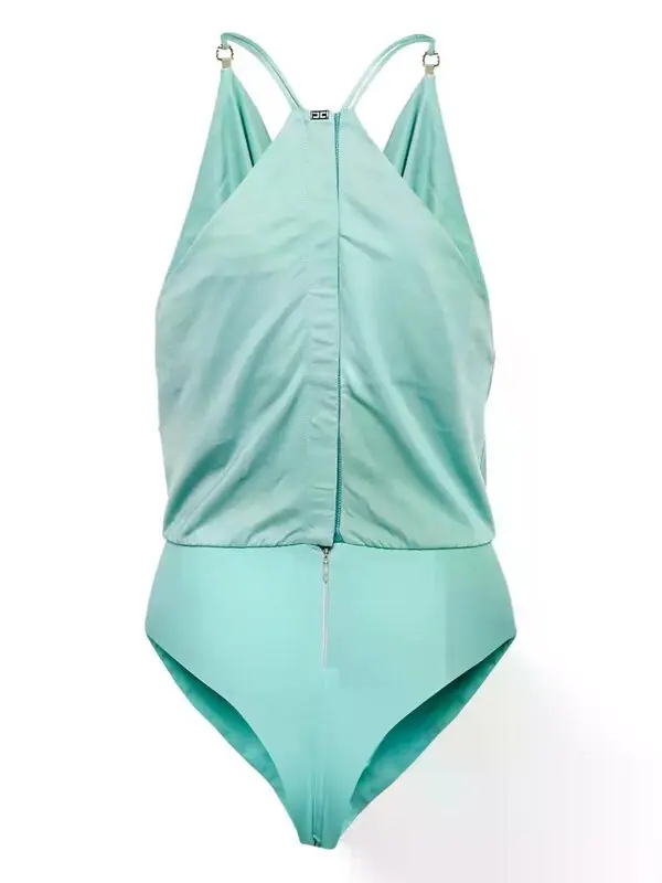 Elisabetta Franchi Cowl-neck Jersey Bodysuit - Green