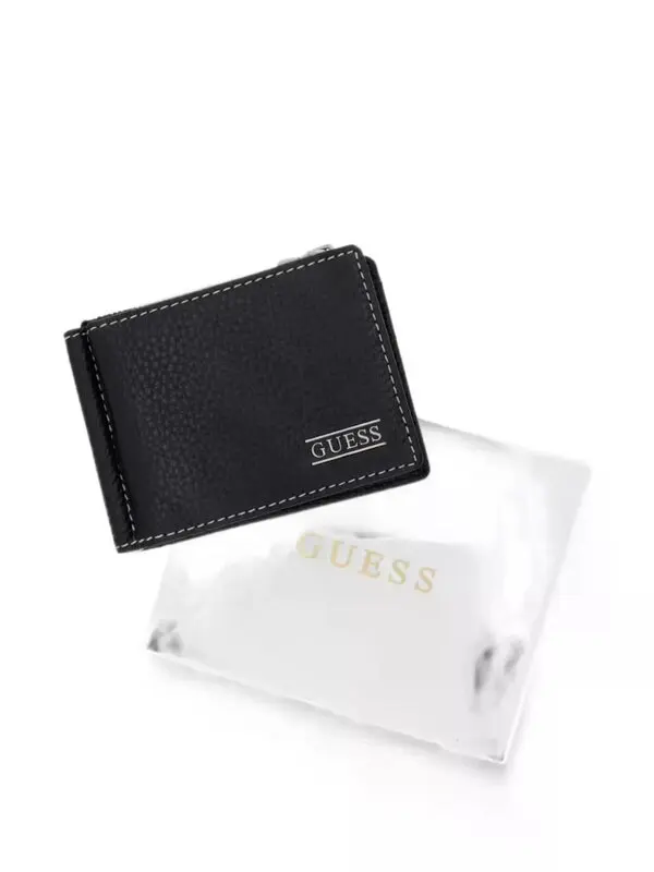 Guess Boston Logo-plaque Pebbled-leather Wallet