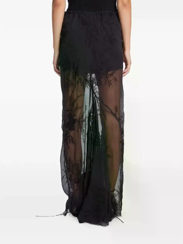 ANN DEMEULEMEESTER Sheila Embroidered Crepon Skirt