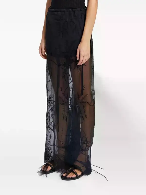 ANN DEMEULEMEESTER Embroidered Crepon Skirt