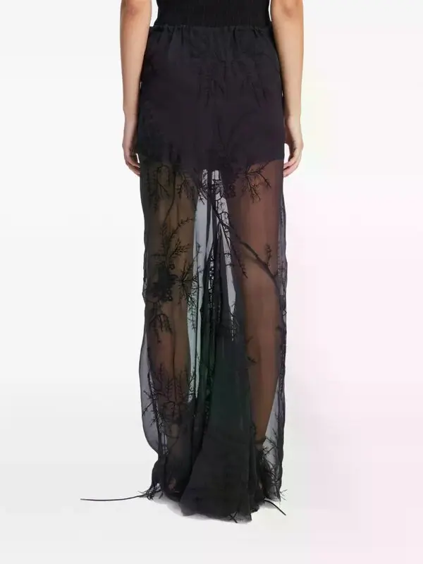 ANN DEMEULEMEESTER Embroidered Crepon Skirt