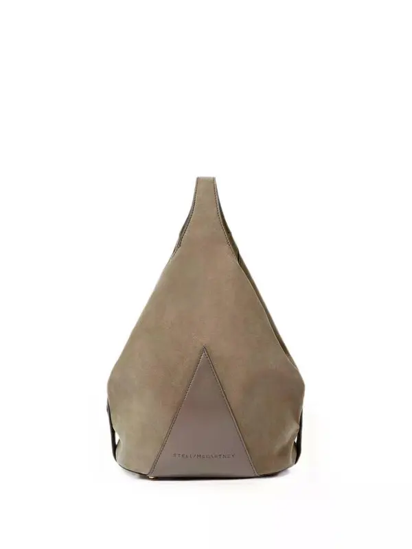 Stella McCartney Logo-debossed Triangular-panel Shoulder Bag - Green