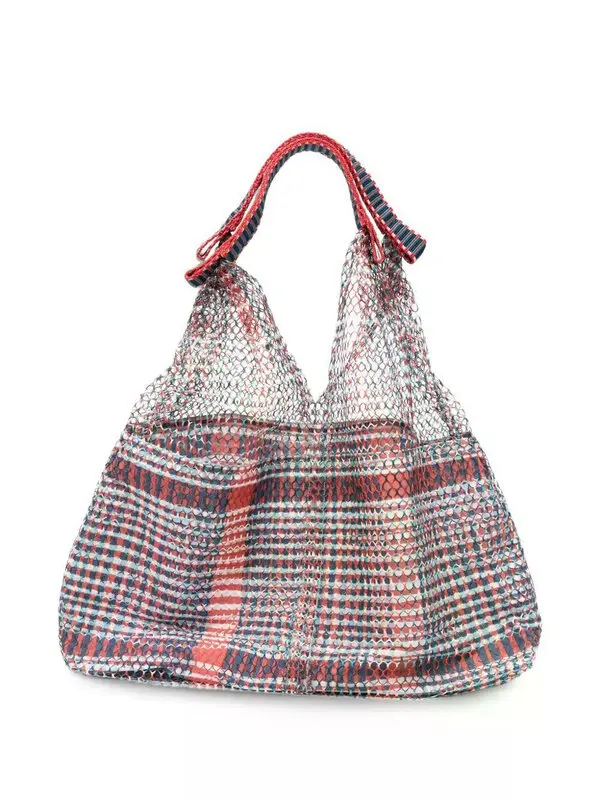 ÉPICE Elziver Check-pattern Mesh Shoulder Bag