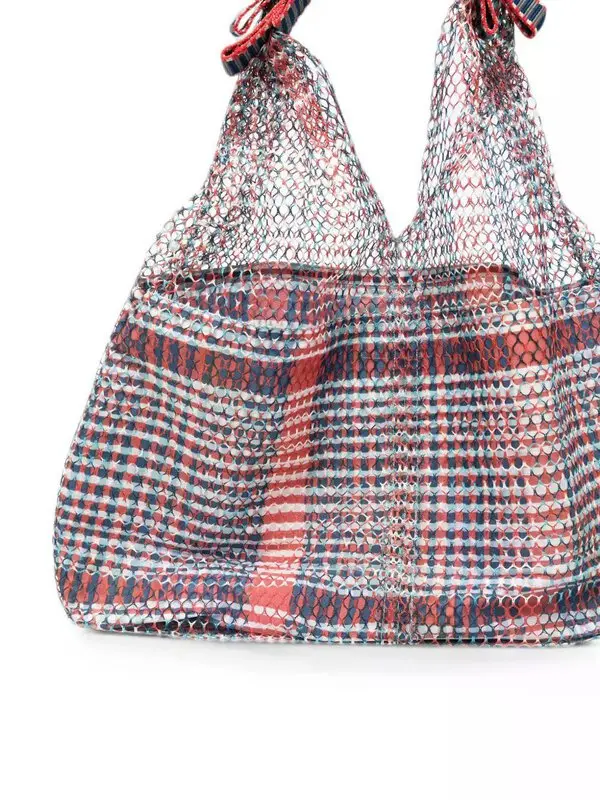 ÉPICE Elziver Check-pattern Mesh Shoulder Bag