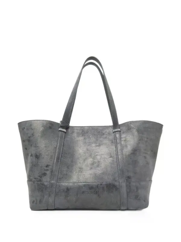 Peserico Beaded-trim Calf Suede Tote Bag