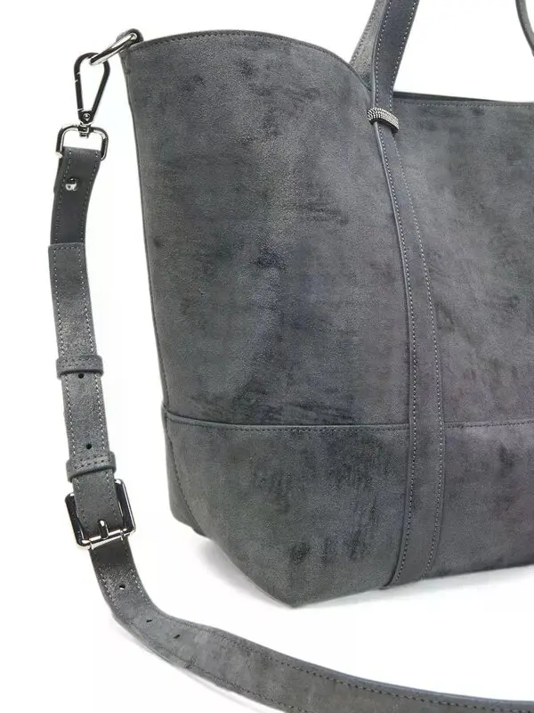 Peserico Beaded-trim Calf Suede Tote Bag