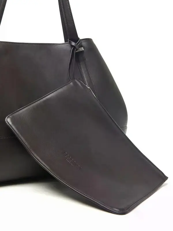 Peserico Calf Leather Tote Bag With Debossed Logo