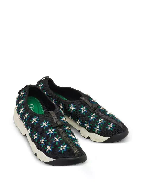 Dior Fusion Crystal-embellished Sneakers - Black