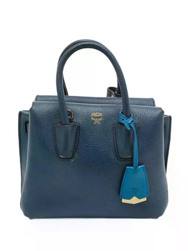Mcm Mini Milla Leather Tote Bag - Blue