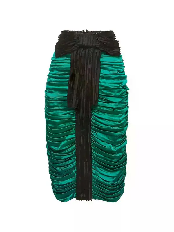 Dolce & Gabbana Ruched Bow-detail Midi Skirt - Green