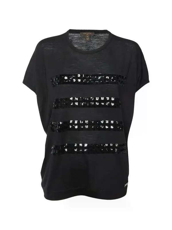 LOUIS VUITTON Sequin-embellished T-shirt - Black