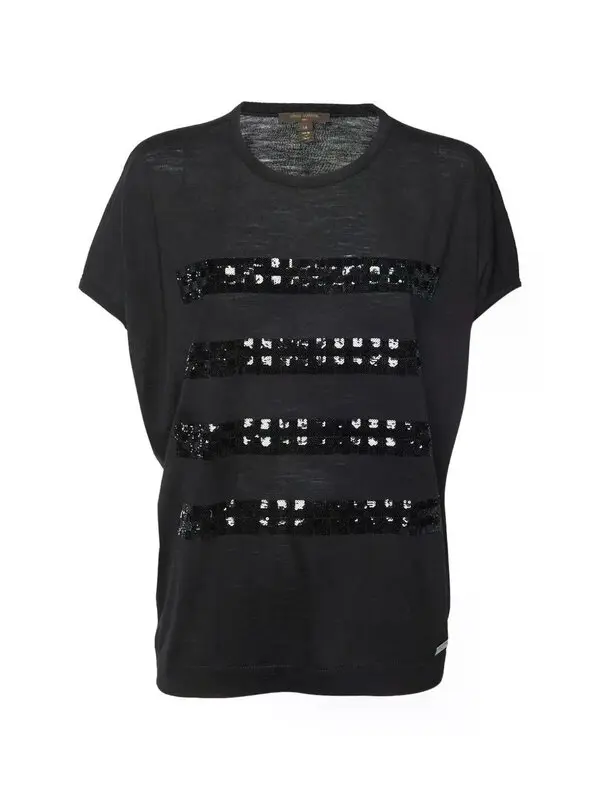 LOUIS VUITTON Sequin Embellished T-shirt - Black