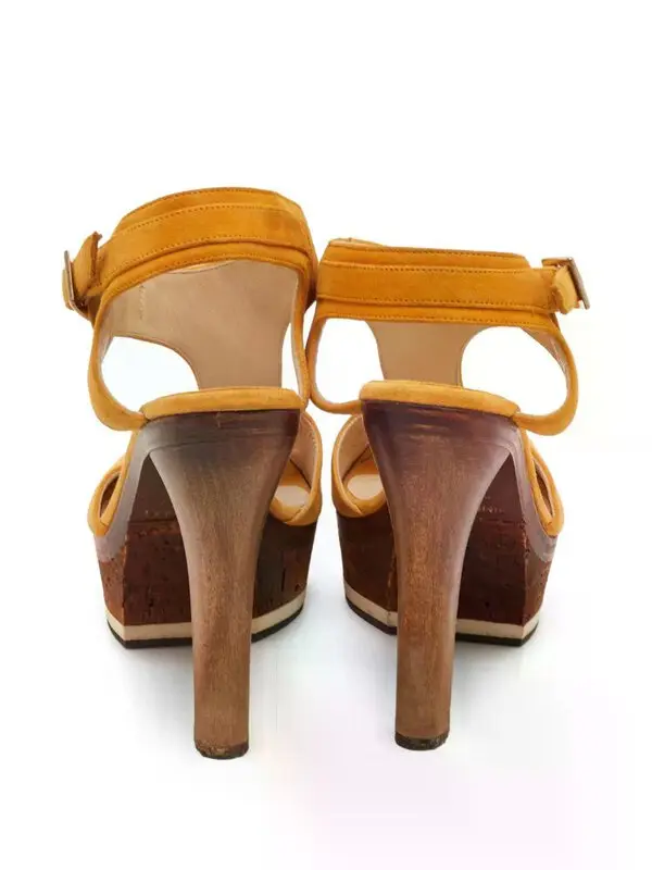 JIMMY CHOO Suede T-strap Platform Sandals