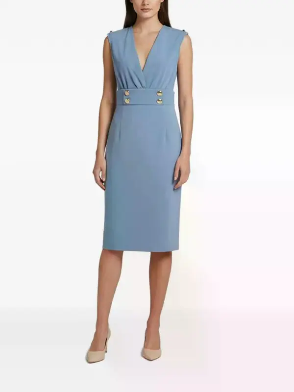 Elisabetta Franchi Crepe Bodysuit Skirt Set - Blue