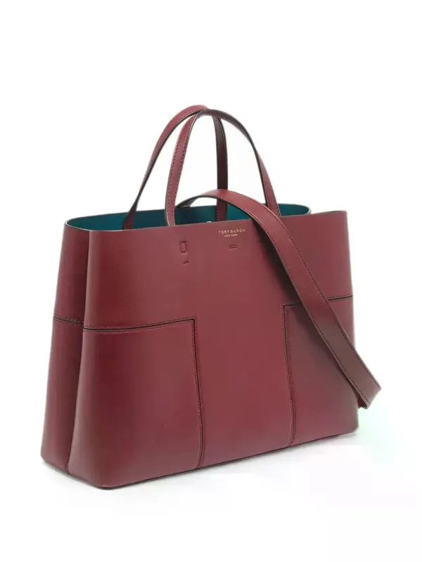 Tory Burch Block-t Leather Tote Bag - Red