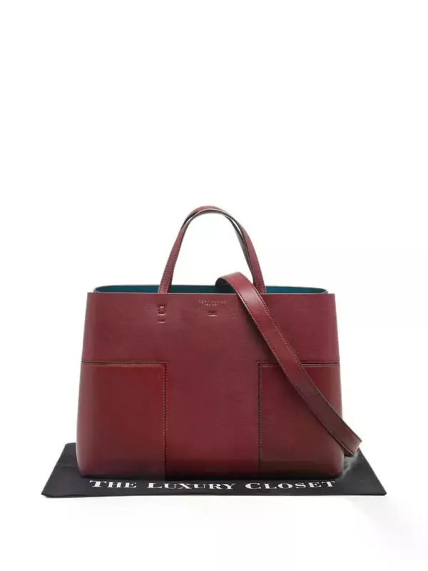Tory Burch Block-t Leather Tote Bag