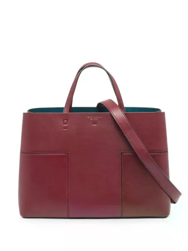 Tory Burch Block-t Leather Tote Bag - Red