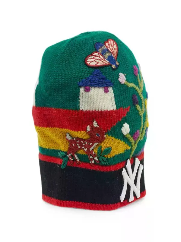 Gucci X Ny Yankees Embroidered Beanie Hat - Green