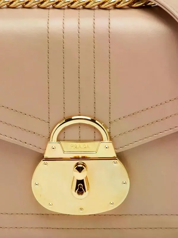 Prada Lock Flap Leather Shoulder Bag