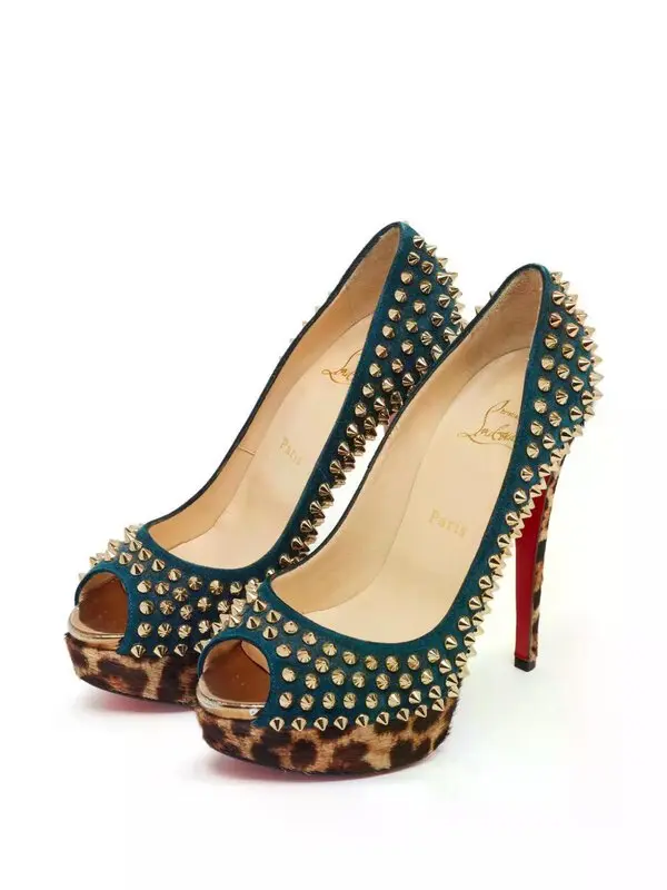 CHRISTIAN LOUBOUTIN Lady Peep Spikes Platform Pumps