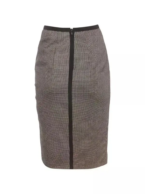 Sportmax Draped Midi Skirt With Houndstooth Pattern