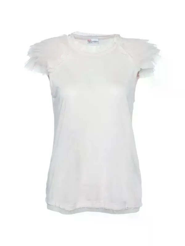 Red Valentino Tulle-sleeve Crew Neck T-shirt - Pink