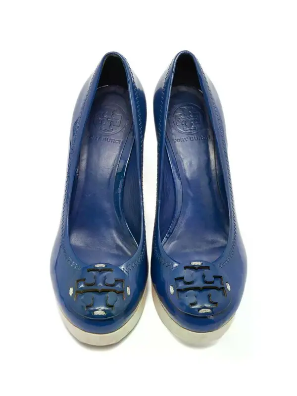 Tory Burch Logo Platform Wedge Pumps