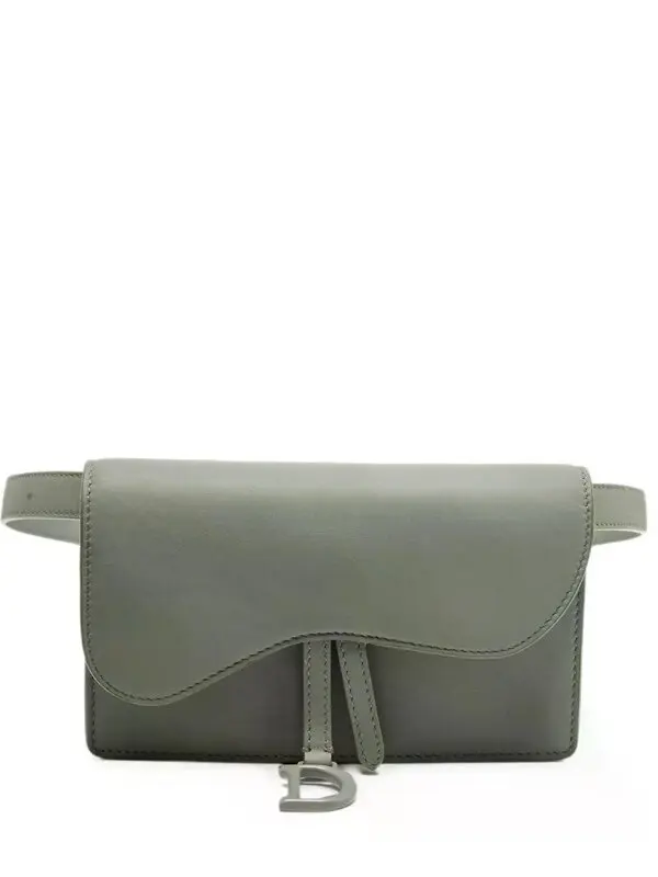 Dior Saddle Leather Belt Bag - Grey