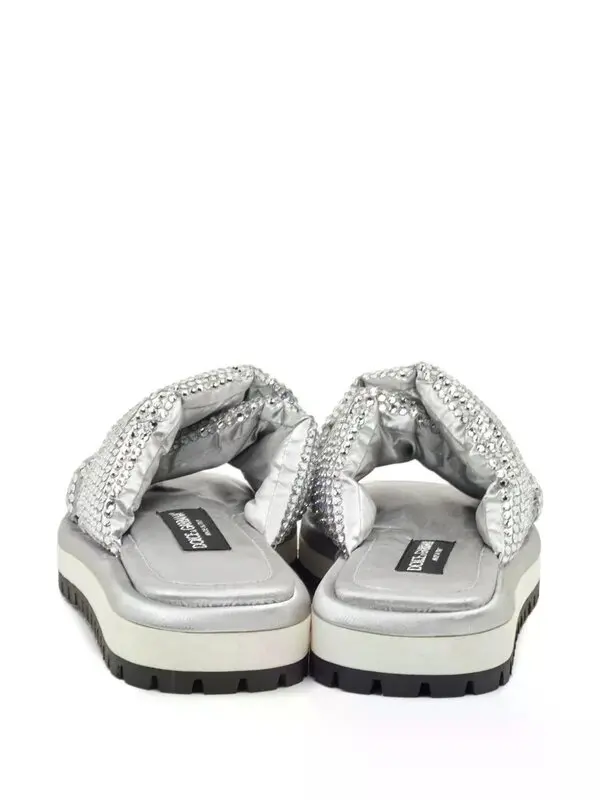 Dolce & Gabbana Crystal-embellished Crossover Sandals - Silver