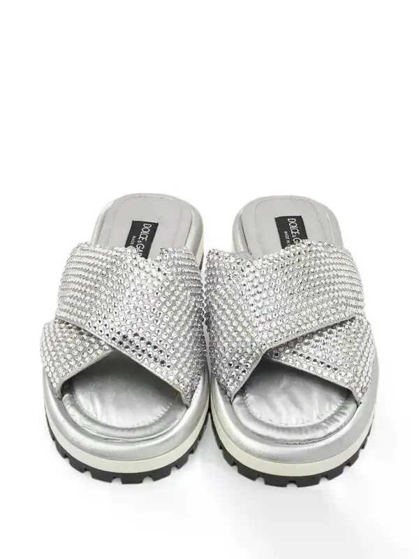 Dolce & Gabbana Crystal-embellished Crossover Sandals
