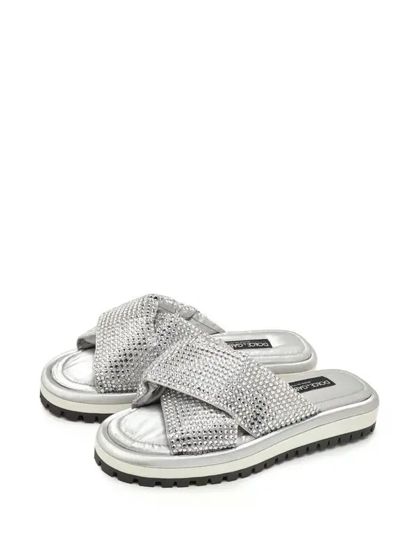 Dolce & Gabbana Crystal-embellished Crossover Sandals