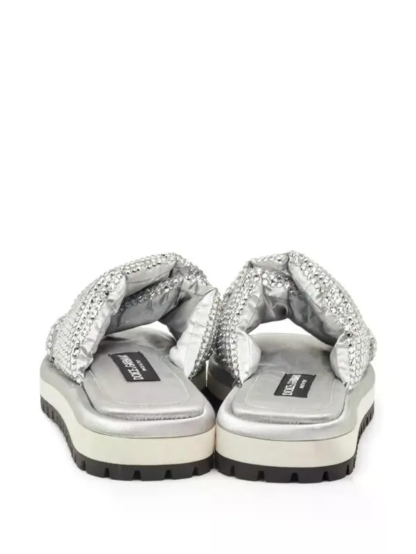Dolce & Gabbana Crystal Embellished Crossover Platform Sandals