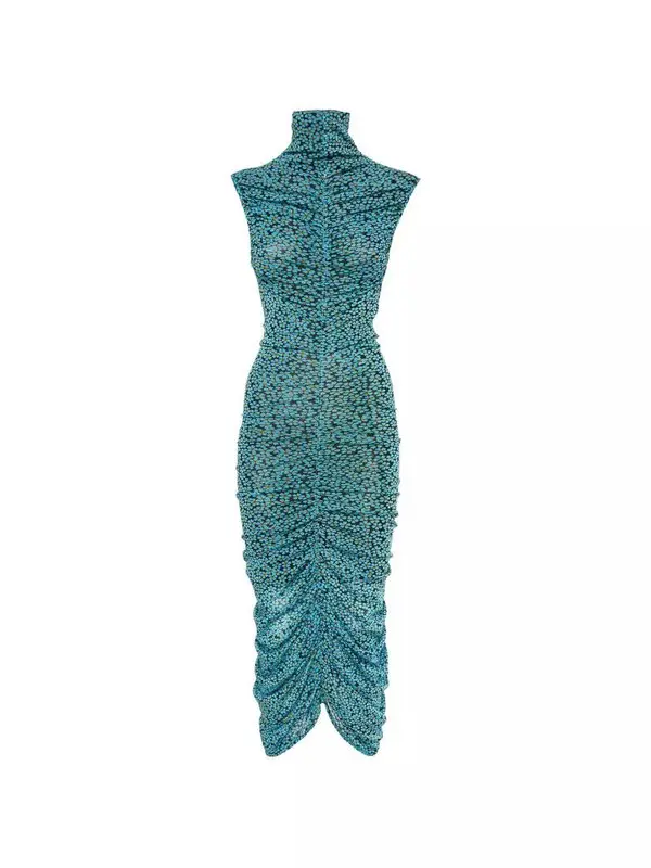 Diane Von Furstenberg Floral-print Ruched Dress - Blue