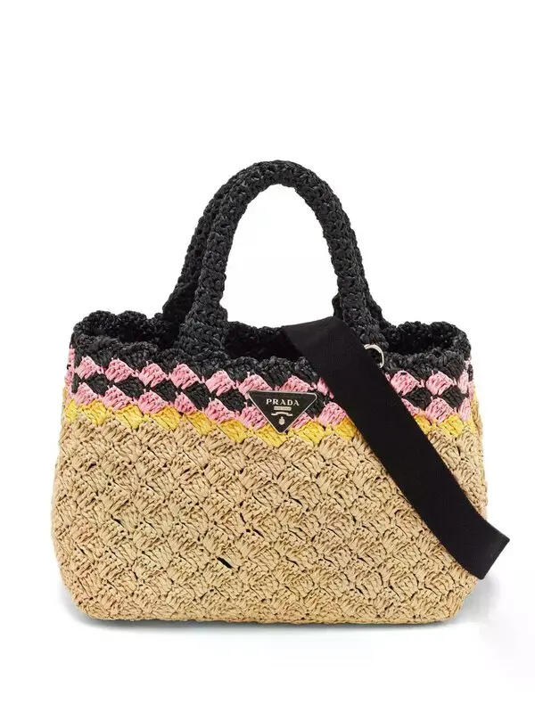 Prada Canapa Crochet Tote Bag - Neutrals