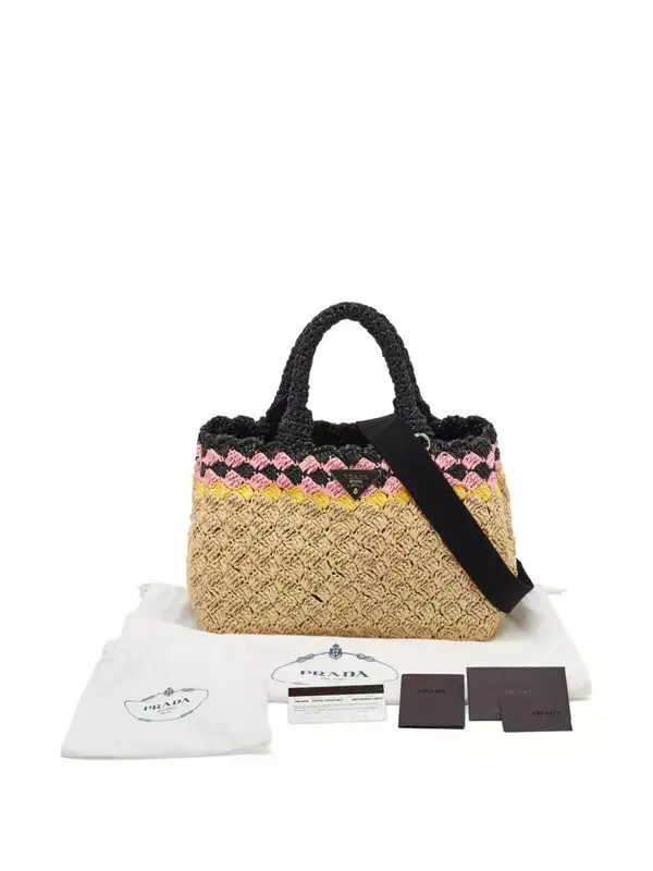 Prada Canapa Crochet Tote Bag