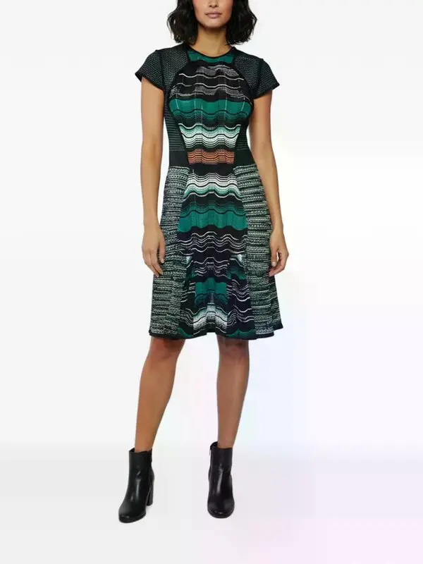 Missoni Midi Zig Zag Knit Dress - Black