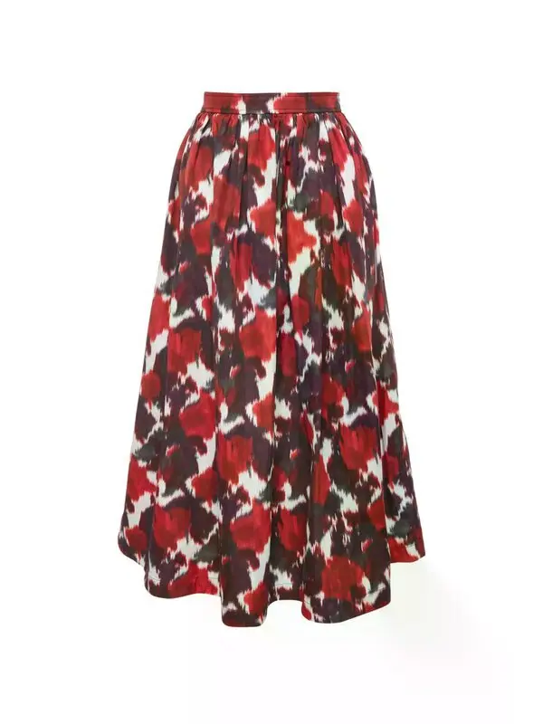 Dior Printed Gathered Midi Skirt
