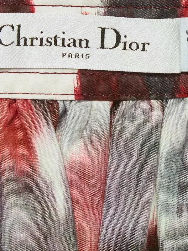 Dior Printed Gathered Midi Skirt