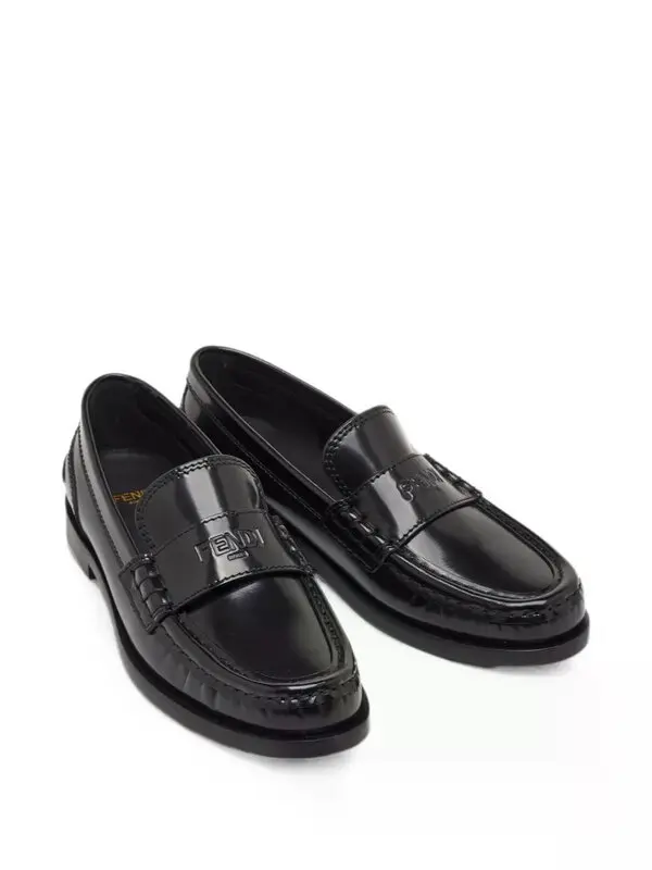 Fendi Logo-embossed Brushed Loafers
