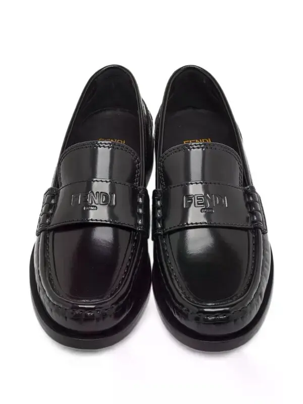 Fendi Logo-embossed Brushed Loafers