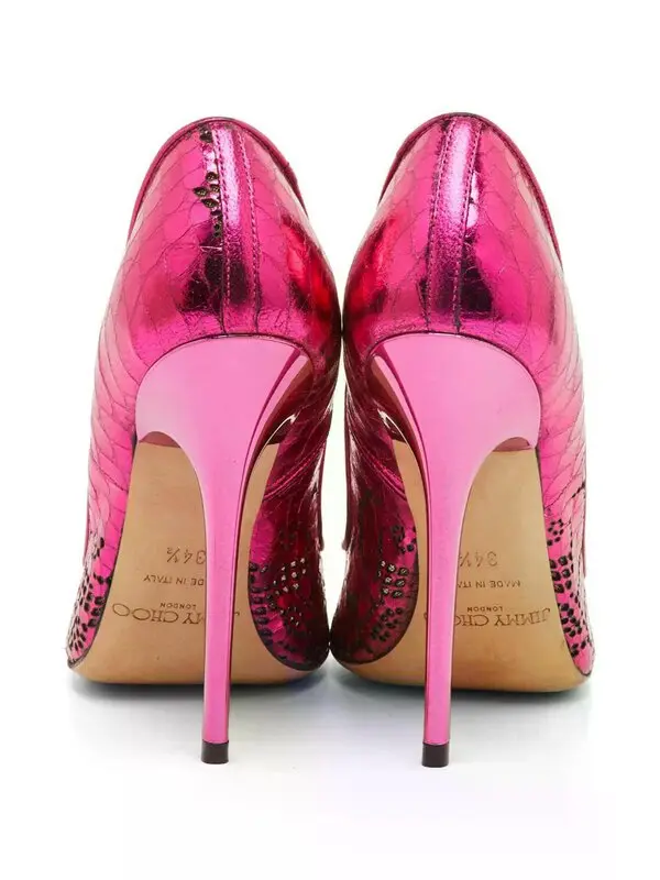 JIMMY CHOO Snakeskin-embossed Pointed-toe Pumps