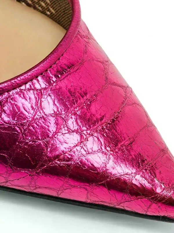 JIMMY CHOO Snakeskin-embossed Pointed-toe Pumps