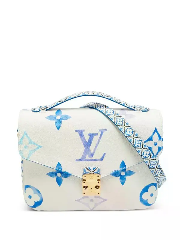 LOUIS VUITTON Pochette Metis The Pool Giant Monogram Canvas Tote Bag - White