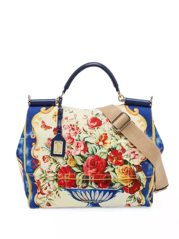 Dolce & Gabbana Miss Sicily Floral Tote Bag - Neutrals