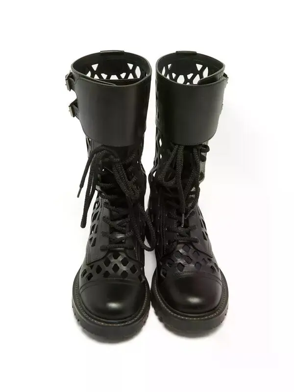 Dior Laser-cut Leather Combat Boots