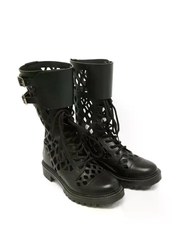 Dior Laser-cut Leather Combat Boots