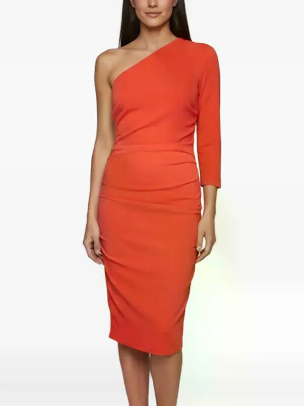 Elisabetta Franchi One-shoulder Ruched Midi Dress