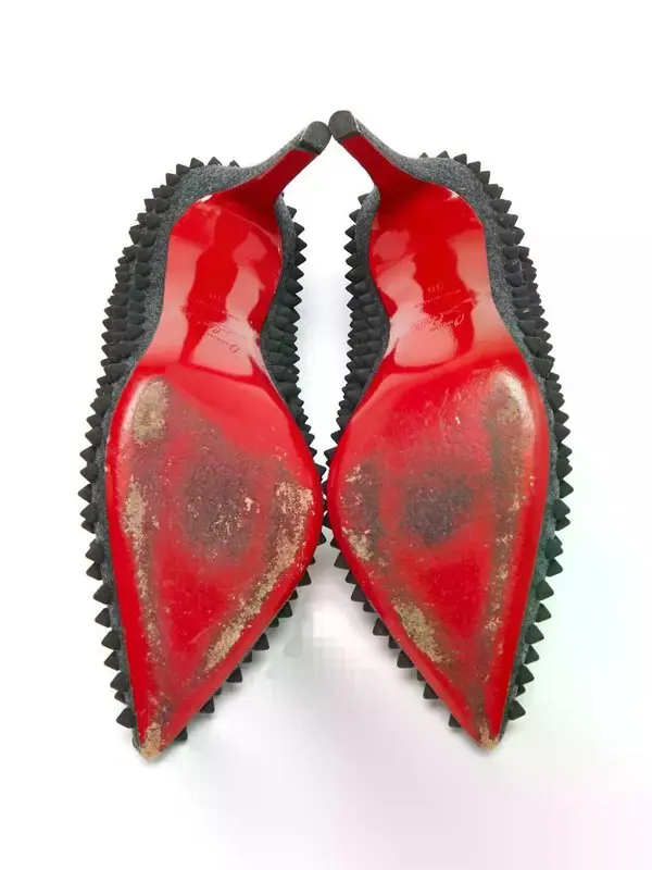 CHRISTIAN LOUBOUTIN Pigalle Spikes Wool Heeled Pumps