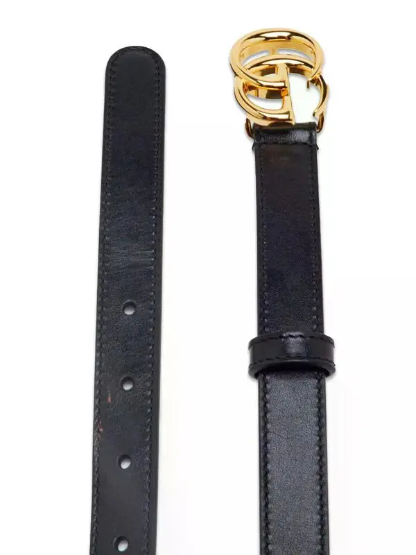 Gucci Gg Marmont Slim Leather Belt - Black